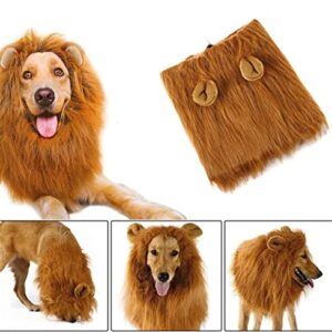 Dog Costume Lion Mane Halloween Costume Realistic & Funny Lion Mane for Pet Dogs – Ideal for Halloween, Dog Birthday, Dog Cosplay, Dog Outfits, Pet Clothes