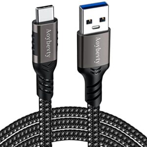 usb a to usb c cable 6.6ft, 10gbps data transfer and 60w 3a fast charging cable, usb c 3.1/3.2 cable for android auto samsung s21/s20/s10/note 20, ipad pro, sony xz, lg other type-c devices