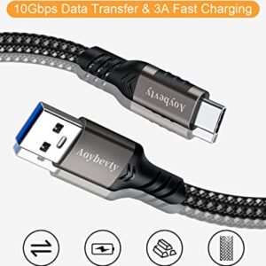 USB A to USB C Cable 6.6ft, 10Gbps Data Transfer and 60W 3A Fast Charging Cable, USB C 3.1/3.2 Cable for Android Auto Samsung S21/S20/S10/Note 20, iPad Pro, Sony XZ, LG Other Type-C Devices