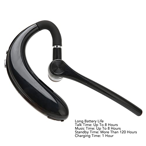 Single Ear Bluetooth Headset, Stylish Lightweight Bluetooth Earpiece V5.0 Wireless Noise Cancelling Bluetooth Headphones for Driving Business Office, for iPhone for Android Cell Phones