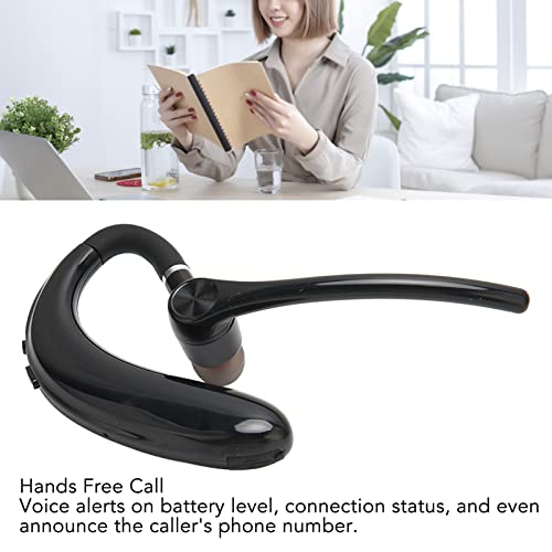 Single Ear Bluetooth Headset, Stylish Lightweight Bluetooth Earpiece V5.0 Wireless Noise Cancelling Bluetooth Headphones for Driving Business Office, for iPhone for Android Cell Phones