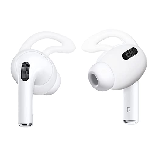 Acediar Two Pairs of AirPods Pro Ear Hooks Covers Fits for AirPods Pro Anti-Slip Ear Covers Accessories Running, Jogging, Cycling (White)