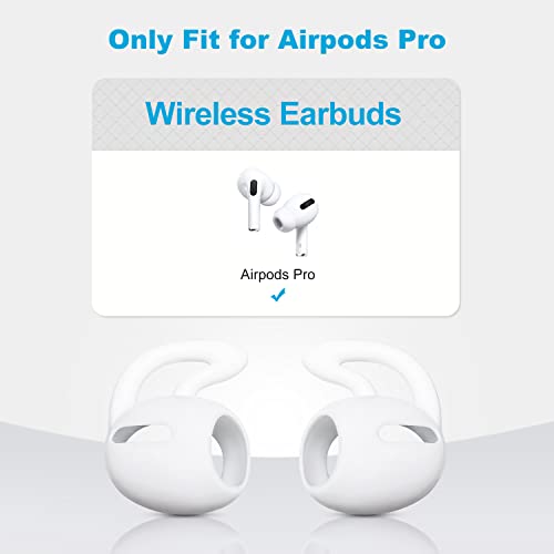 Acediar Two Pairs of AirPods Pro Ear Hooks Covers Fits for AirPods Pro Anti-Slip Ear Covers Accessories Running, Jogging, Cycling (White)