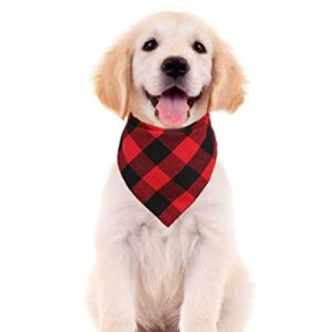 2 Pcs Dog Bandana Christmas Pet Triangle Scarf Accessories Bibs Red Green Black Plaid