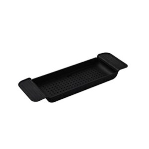 bath caddy tray, expandable bath shelf, adjustable bathtub tray, bathtub storage rack multifunctional bath tub table caddy for kids toys, bathroom accessories (black, one size)