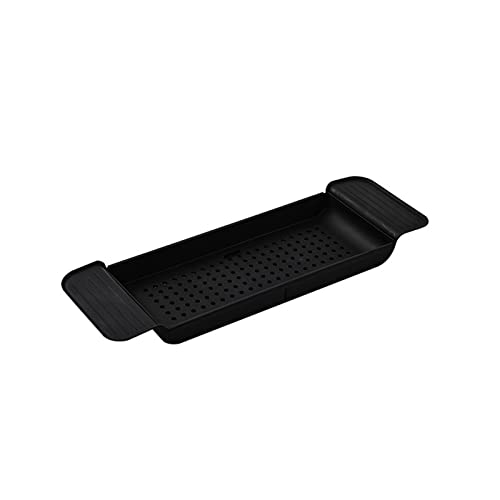 Bath Caddy Tray, Expandable Bath Shelf, Adjustable Bathtub Tray, Bathtub Storage Rack Multifunctional Bath Tub Table Caddy for Kids Toys, Bathroom Accessories (Black, One Size)