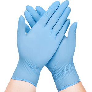 SwiftGrip Disposable Nitrile Exam Gloves, 3-mil, Blue, Nitrile Gloves Disposable Latex Free, Medical Gloves, Cleaning Gloves, Food-Safe Rubber Gloves, Powder Free, Non-Sterile, 50-ct Box (Medium)