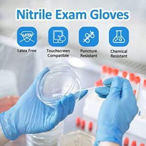 SwiftGrip Disposable Nitrile Exam Gloves, 3-mil, Blue, Nitrile Gloves Disposable Latex Free, Medical Gloves, Cleaning Gloves, Food-Safe Rubber Gloves, Powder Free, Non-Sterile, 50-ct Box (Medium)