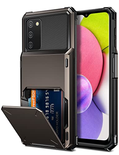 Vofolen for Galaxy A03S Case Wallet Cover 4-Card Credit Card Holder ID Slot Scratch Resistant Dual Layer Hybrid Protective Hard Shell Rugged TPU Bumper Armor Case for Samsung Galaxy A03S 5G Gun