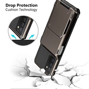 Vofolen for Galaxy A03S Case Wallet Cover 4-Card Credit Card Holder ID Slot Scratch Resistant Dual Layer Hybrid Protective Hard Shell Rugged TPU Bumper Armor Case for Samsung Galaxy A03S 5G Gun