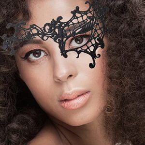 TIHOOD 12PCS Lace Mask Masquerade Venetian Eyemask Halloween Sexy Woman Lace Mask for Halloween Masquerade Carnival Party Costume Ball