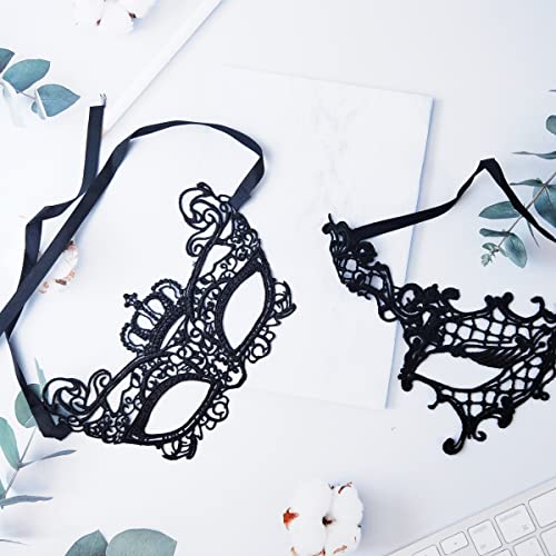 TIHOOD 12PCS Lace Mask Masquerade Venetian Eyemask Halloween Sexy Woman Lace Mask for Halloween Masquerade Carnival Party Costume Ball