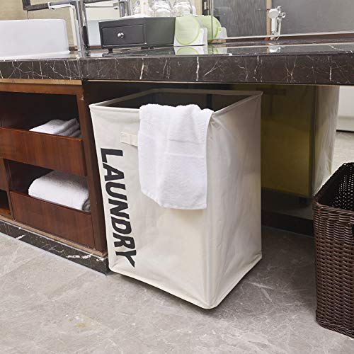 Ochine Large Rolling Laundry Basket Wheeled Hamper with Handle on Wheels, Collapsible Tall Laundry Hamper Handle Foldable Dirty Clothes Basket Fold up Rectangular Hampers for Laundry Dorm Room