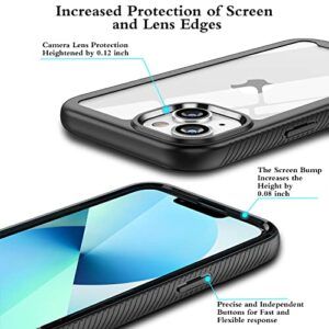 Bkrtondsy for iPhone 14 Case Full Body Protective Clear with Built-in Screen Protector & Camera Lens Protectors Fits Screen Perfectly Shockproof Dustproof Rugged Case for iPhone 14 6.1 2022