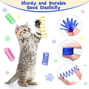 300 Pcs Cat Spring Toy, Cat Spiral Toys Interactive for Indoor Colorful Cats Plastic Springs Coil for Kitten Hunting, Swatting, Biting