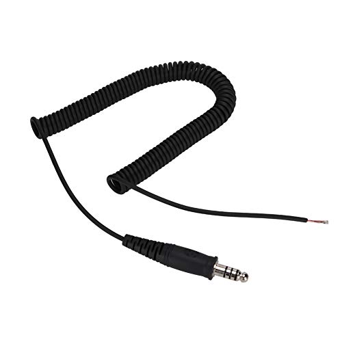 Tyenaza Coiled Cord, Helicopter Headset Cable, Headset Cable Adapter, DIY Replacement Cable Spring Adapter Cord for Helicopter Headset U-174/U Military Connector