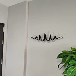 Signature Metal Wall Art for Entryway Clearance Zick Zack Coat Rack 5 Hooks Decorative Minimalist Design Housewarming Gift for Hanging Coats Hats Towels - Stainless Steel Matte Finish Waterproof