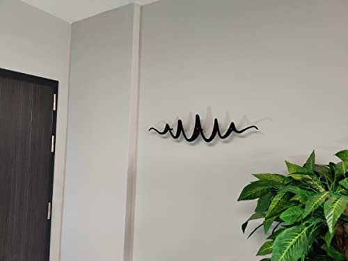 Signature Metal Wall Art for Entryway Clearance Zick Zack Coat Rack 5 Hooks Decorative Minimalist Design Housewarming Gift for Hanging Coats Hats Towels - Stainless Steel Matte Finish Waterproof