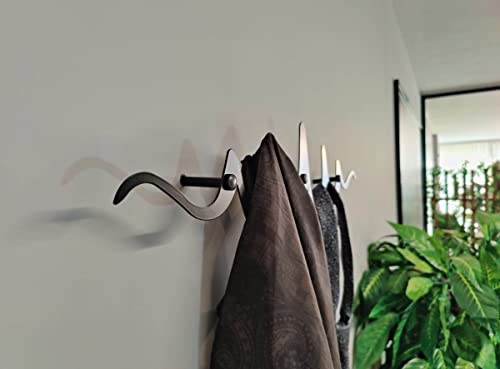 Signature Metal Wall Art for Entryway Clearance Zick Zack Coat Rack 5 Hooks Decorative Minimalist Design Housewarming Gift for Hanging Coats Hats Towels - Stainless Steel Matte Finish Waterproof