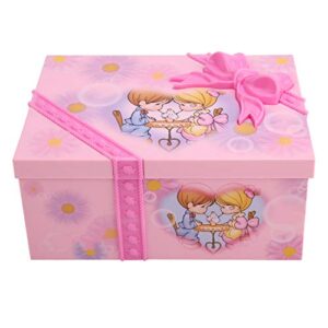 Musical Jewelry Box for Little Girls, Pink Jewelry Storage Box with Spinning Ballerina Plastic Dancing Princess Music Box, Ideal Girls, Kids