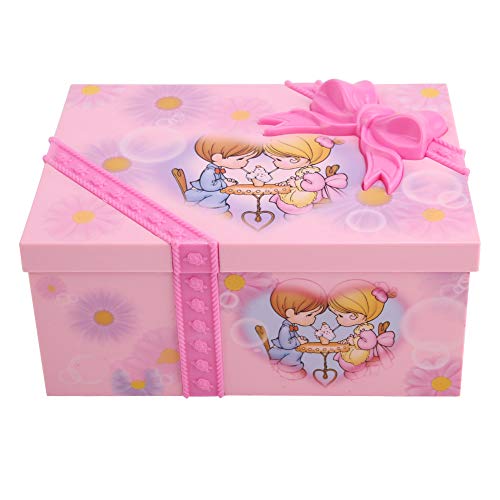 Musical Jewelry Box for Little Girls, Pink Jewelry Storage Box with Spinning Ballerina Plastic Dancing Princess Music Box, Ideal Girls, Kids