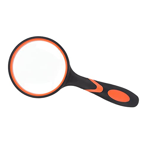 10X Handheld Magnifying Glass, Shatterproof Reading Magnifier with Non Slip Rubber Handle for Kids Seniors Reading Hobbies Science