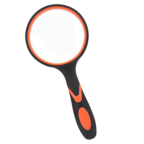 10X Handheld Magnifying Glass, Shatterproof Reading Magnifier with Non Slip Rubber Handle for Kids Seniors Reading Hobbies Science