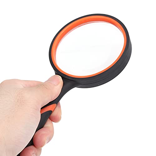 10X Handheld Magnifying Glass, Shatterproof Reading Magnifier with Non Slip Rubber Handle for Kids Seniors Reading Hobbies Science