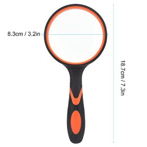 10X Handheld Magnifying Glass, Shatterproof Reading Magnifier with Non Slip Rubber Handle for Kids Seniors Reading Hobbies Science