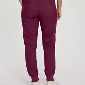 Landau Proflex Tailored Fit Stretch 7-Pocket Jogger Scrub Pants for Women 2030PRV Wine