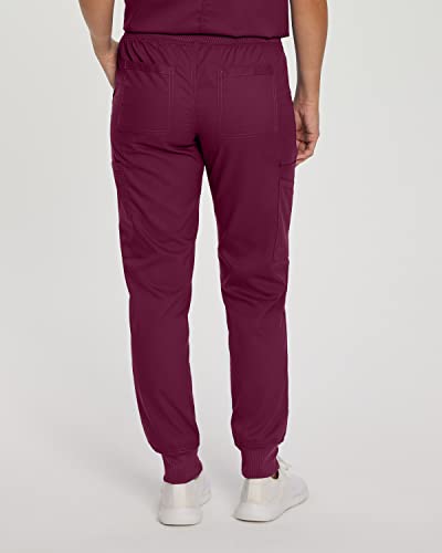 Landau Proflex Tailored Fit Stretch 7-Pocket Jogger Scrub Pants for Women 2030PRV Wine