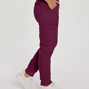 Landau Proflex Tailored Fit Stretch 7-Pocket Jogger Scrub Pants for Women 2030PRV Wine