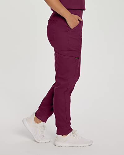 Landau Proflex Tailored Fit Stretch 7-Pocket Jogger Scrub Pants for Women 2030PRV Wine