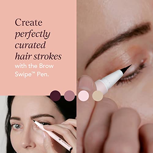 The Brow Trio™ (Trio Beauty) Brow Swipe™ Pen | Eyebrow Pen That Creates Natural Looking Hair Strokes | Fully Waterproof and Smudge-proof Eyebrow Microblading Pen | Microblade Eyebrow Pen | Taupe