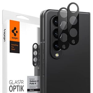 spigen camera lens screen protector [glastr optik] designed for galaxy z fold 4 - black [2 pack]