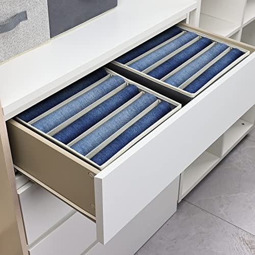 homsorout Wardrobe Clothes Organizer, Trapezoid Storage Bins, Foldable Drawer Organizers for Clothing, Fabric Closet Organizers and Storage Baskets for Clothes, Home, 7 Pack, Grey