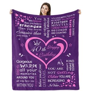 ftefueie 40th birthday gifts for women blanket 50"x60", 40th birthday gifts ideas, 1983 birthday gifts throw blanket women, 40th birthday gifts for sister wife mom, 40-year-old birthday gift ideas