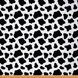 cow print fabric by the yard,farmhouse animal skin fabric for upholstery and home diy projects,classic milk cow decor black and white fabric,1 yard