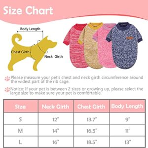 KOOLTAIL Dog Sweater Winter Clothes 4 Pack - 4 Colors Soft and Warm Suitable for Tiny Small Medium Dogs Puppy Pet Fall Sweaters Fashionable