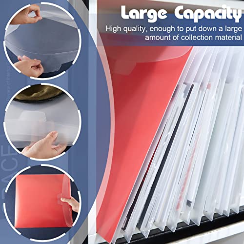 12 Pcs 12 x 12 Paper Storage Organizer Scrapbook Paper Holder Clear Loading Files Plastic Paper Holder with 2 Sheets Clear PVC Customizable Tabs for Scrapbook Paper, Vinyl Paper, Photos