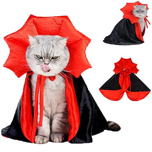 Dog Cape Costume - Pet Halloween Costumes Cat Vampire Cloak, Dog Witch Clothes for Small Medium Dogs Cats Puppy, Funny Dog Cosplay Dress Wizard Outfit, Dog Mantle Apparel for Halloween Party