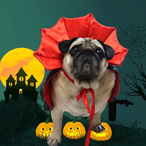 Dog Cape Costume - Pet Halloween Costumes Cat Vampire Cloak, Dog Witch Clothes for Small Medium Dogs Cats Puppy, Funny Dog Cosplay Dress Wizard Outfit, Dog Mantle Apparel for Halloween Party