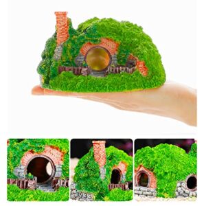 DUGUWEI Aquarium Decoration Small Animal Hideout House Fish Tank Ornament Reptile & Insect Shelter Cage (5.5''x4.7''x3.4'')