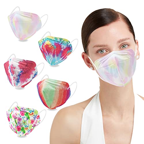 KN95 Face Masks 50 Pack 5-Ply Breathable Safety Respirator Multicolor Cup Dust Disposable KN95 Mask For Adult