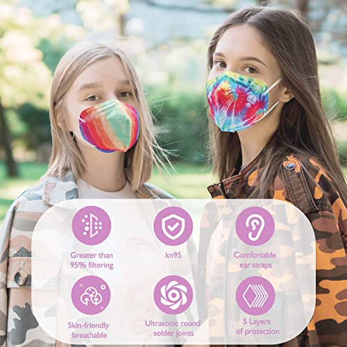 KN95 Face Masks 50 Pack 5-Ply Breathable Safety Respirator Multicolor Cup Dust Disposable KN95 Mask For Adult