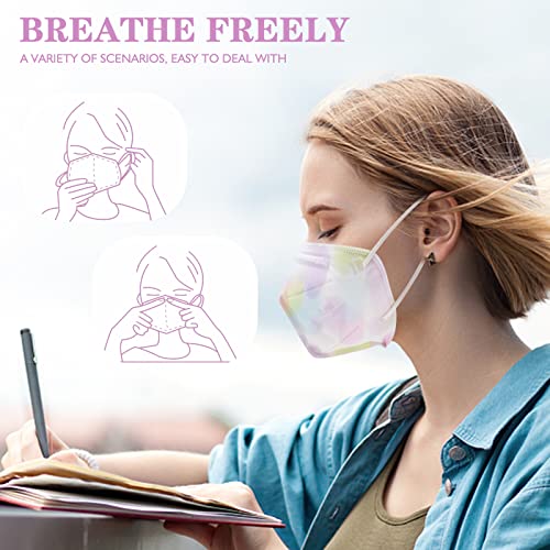 KN95 Face Masks 50 Pack 5-Ply Breathable Safety Respirator Multicolor Cup Dust Disposable KN95 Mask For Adult