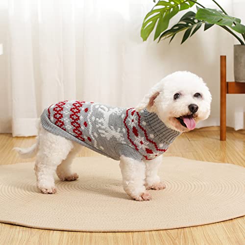 ZIFEIPET Dog Sweater Classic Christmas Sweater Turtleneck Warm Knitwear Pet Winter Clothes for Large Dogs