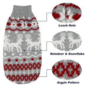 ZIFEIPET Dog Sweater Classic Christmas Sweater Turtleneck Warm Knitwear Pet Winter Clothes for Large Dogs