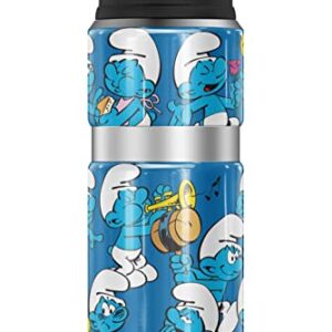 The Smurfs OFFICIAL Smurf Group Collage THERMOS STAINLESS KING Stainless Steel Drink Bottle, Vacuum insulated & Double Wall, 24oz