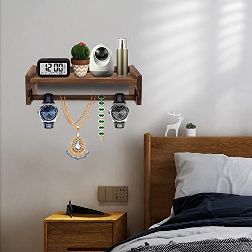 WANLIAN Hat Rack for Wall Baseball Caps Organizer Holder, Ball Caps Hanger Accessories Display Wall Mounted Wooden Storage Shelf with 17 Hooks for Living Room, Bedroom